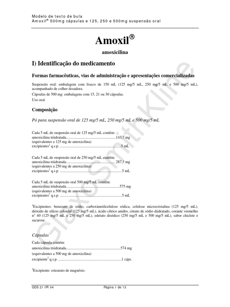 Amoxil | PDF | Remédio | Medicina Clínica