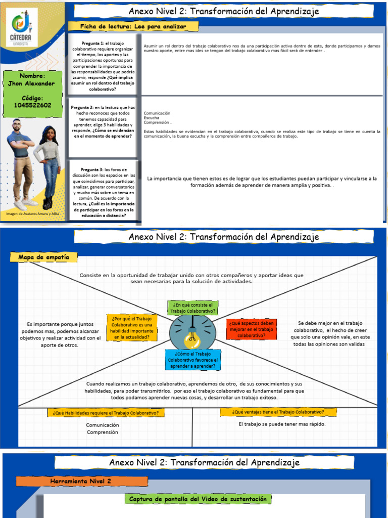 Jhon Anexo 2 - Nivel 2 Ficha de Lectura | Descargar gratis PDF | Aprendizaje | Comunicación