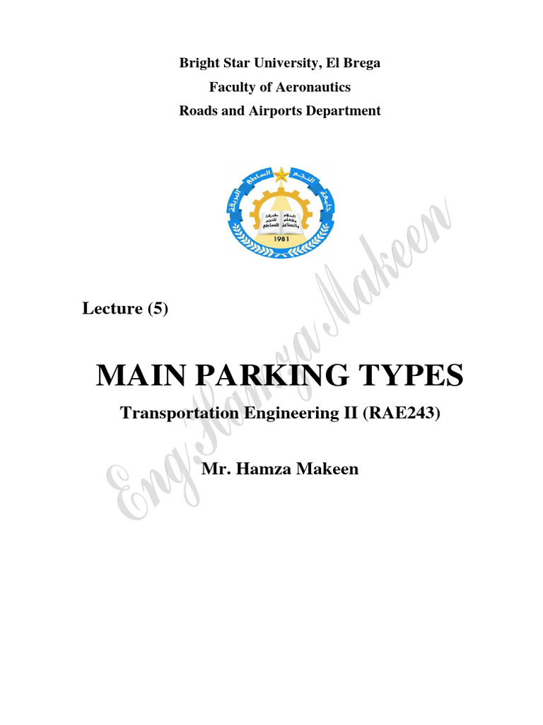 LEC (5) Main Parking Types | PDF | Parking | Road Transport