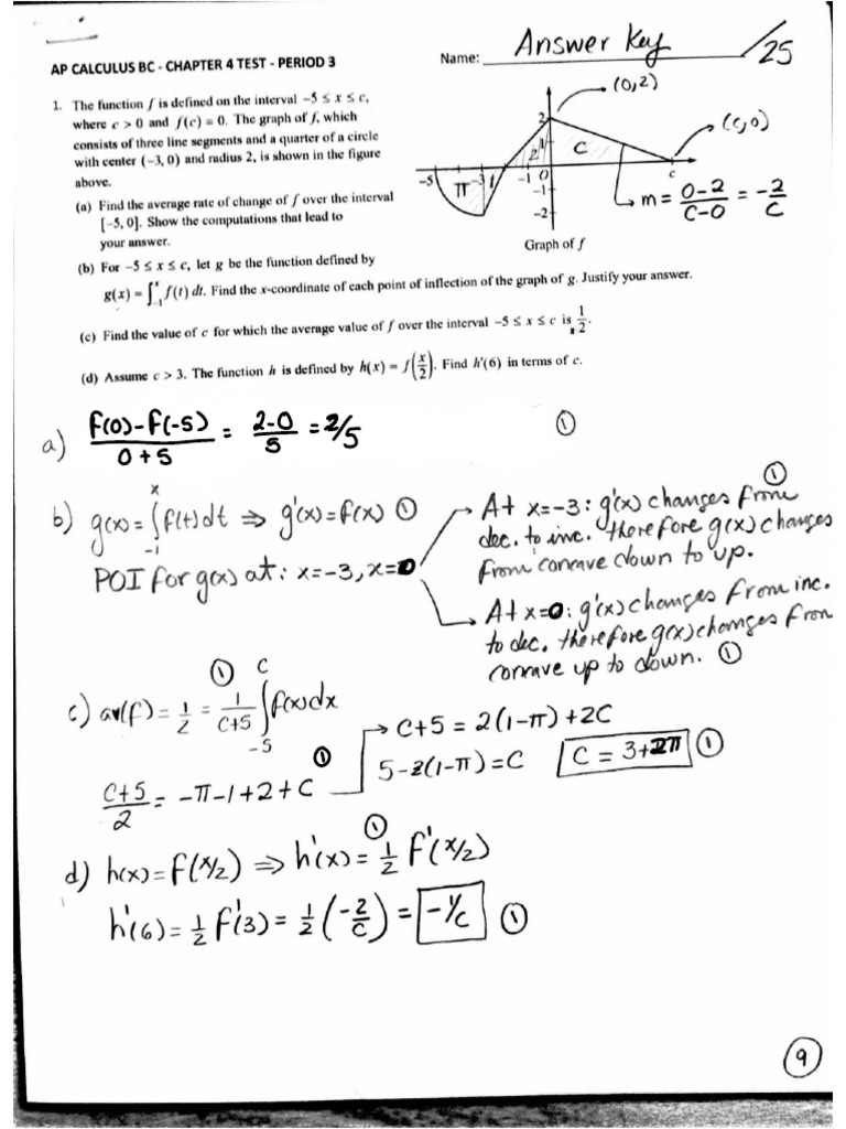 Chapter 4 Test - All Versions - Answer Key | Pdf