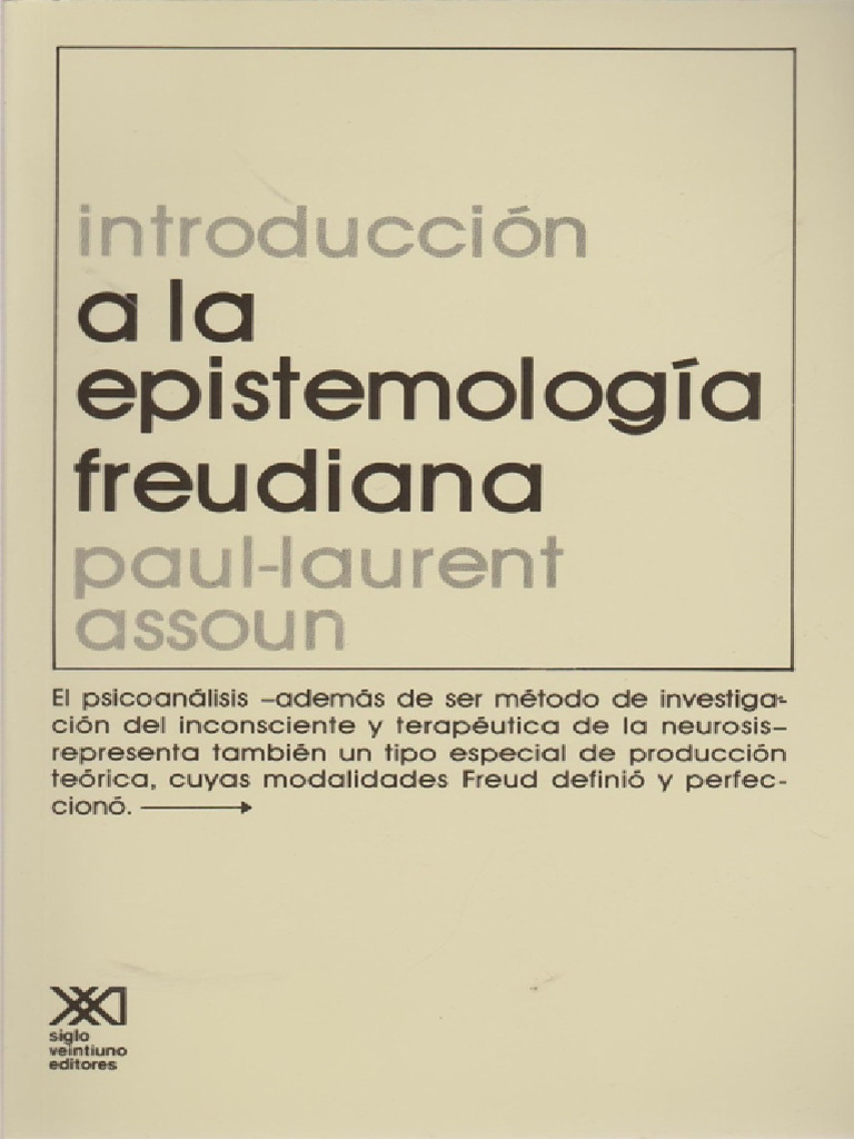 Introducción A La Epistemología Freudiana (Paul-Laurent Assoun) | PDF