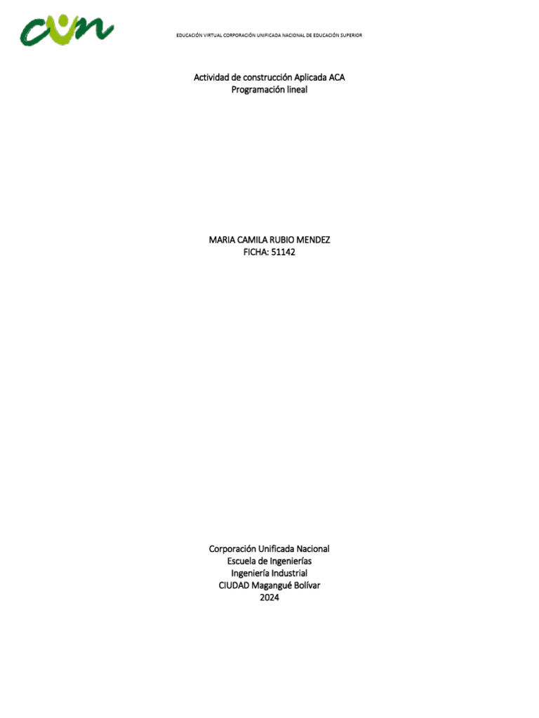 Aca de Programacion Lineal | PDF | Programación lineal | Economias