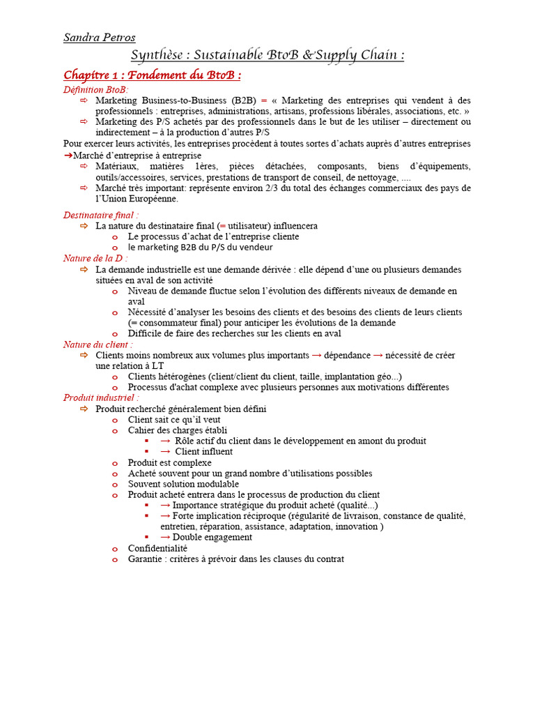 BtoB SYNTHèSE !! Copie | PDF | Commercialisation | Business