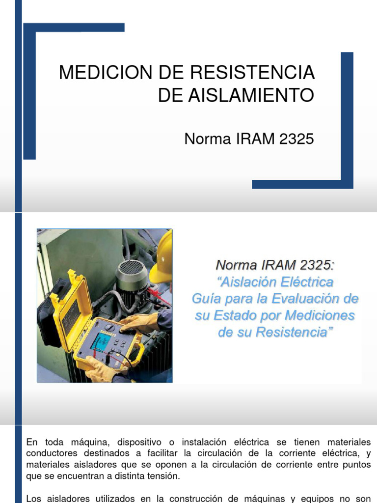 Clase N°10 - Medición de Resistencia de Aislamiento - 2020 | PDF | Aislador (Electricidad ...