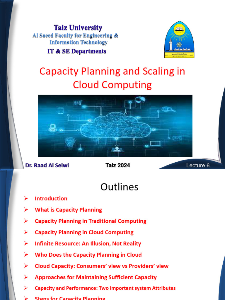 Capacity Planning and Scaling Lecture 6 - 082051 - نسخة | PDF