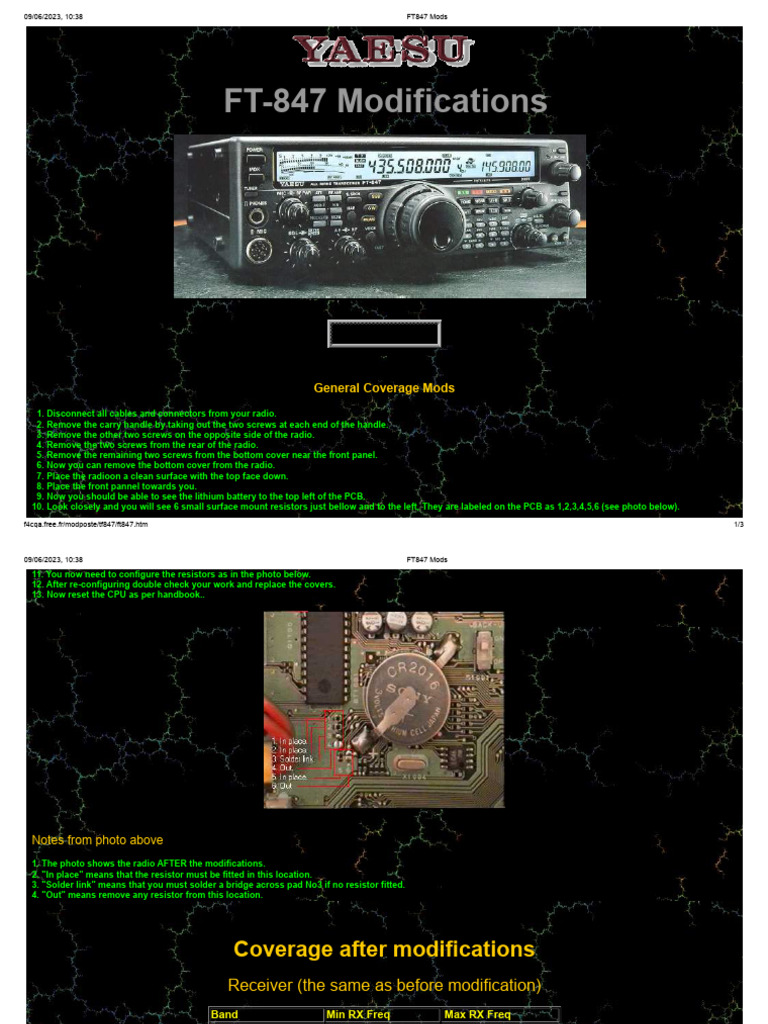Yaesu FT-847 Modificação para All Coverage | PDF | Very High Frequency ...