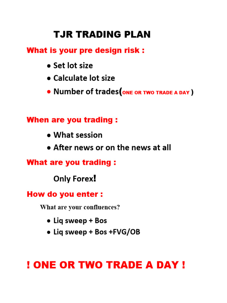 Tjr Trading Plan | PDF