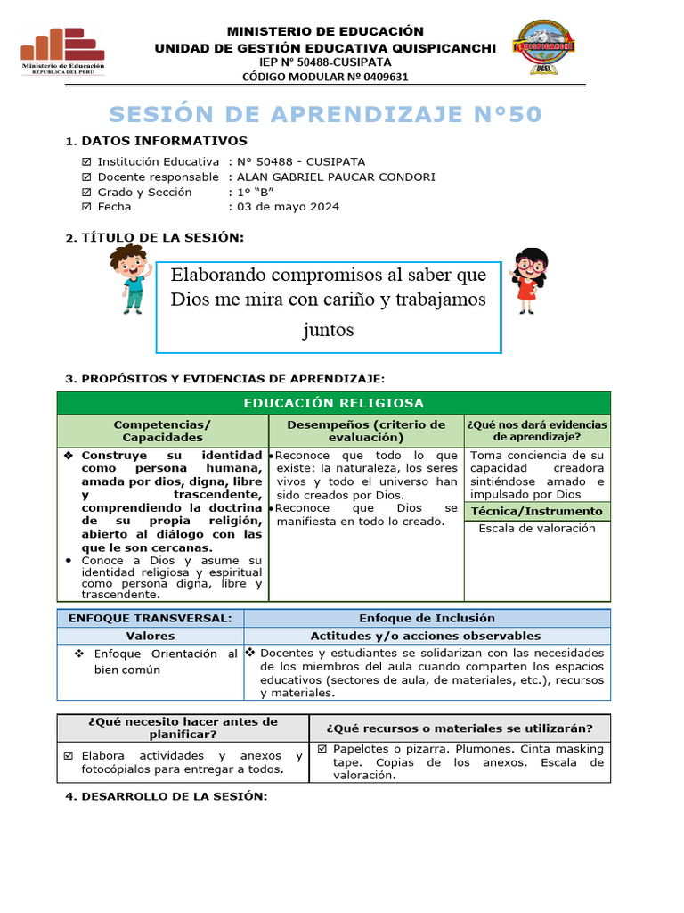 sesion 50 | PDF | Aprendizaje | Maestros