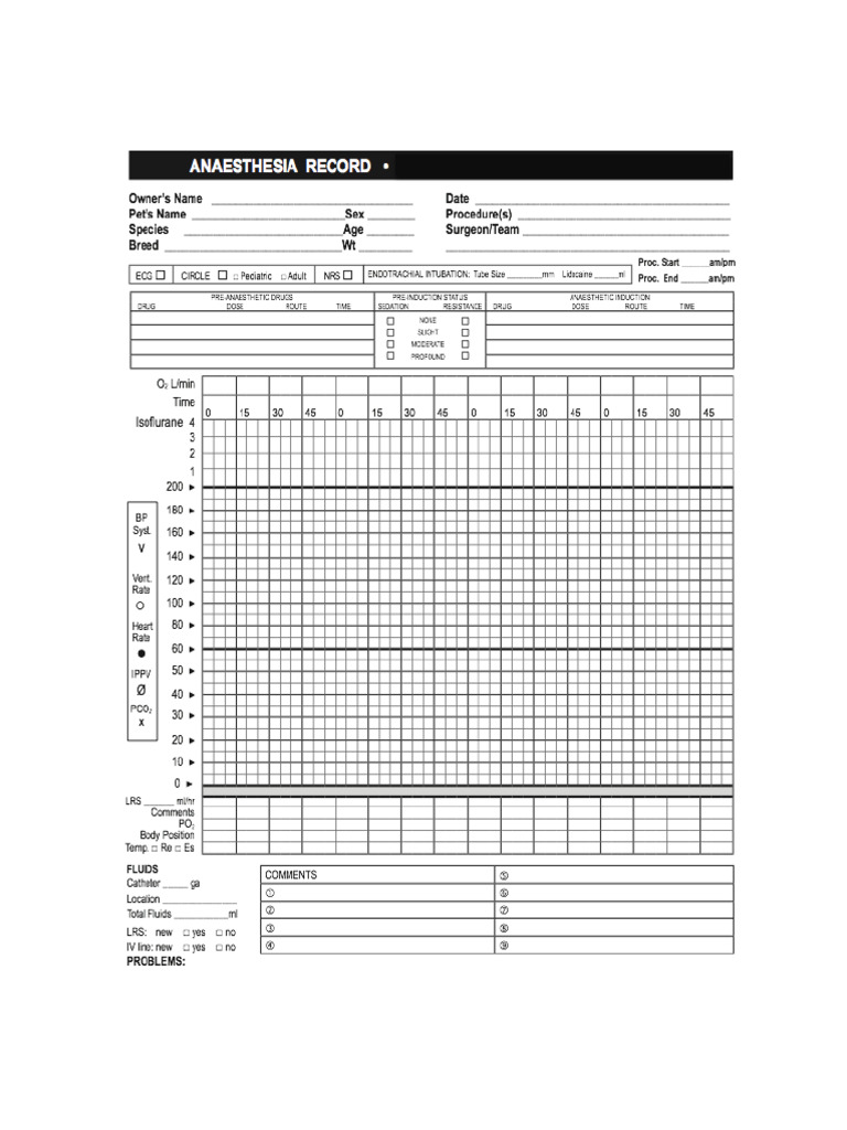 Anesthesia Document Grilla | PDF
