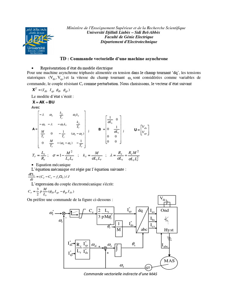 Commande vectorielle machine asynchrone | PDF | Électromagnétisme ...