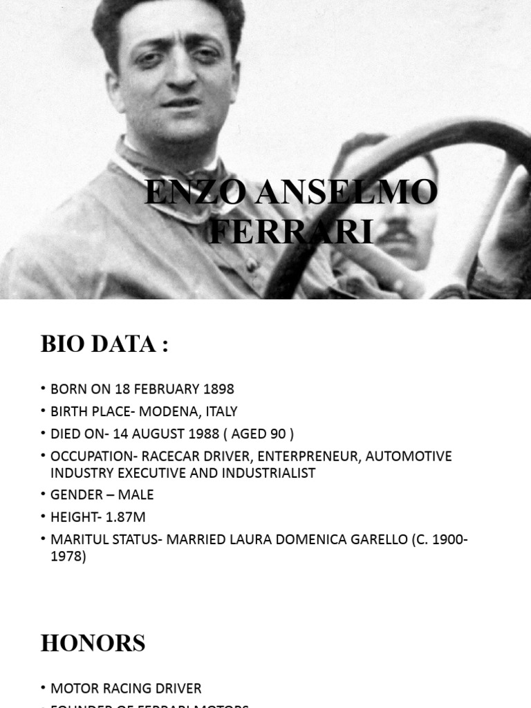 Enzo Ferrari: Life, Legacy, and Impact | PDF | Ferrari | Car