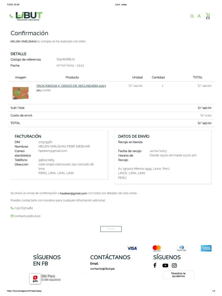 Libut - Izipay | PDF | Tecnologías de la información | Informática