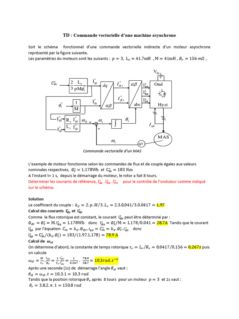 Commande vectorielle moteur asynchrone | PDF