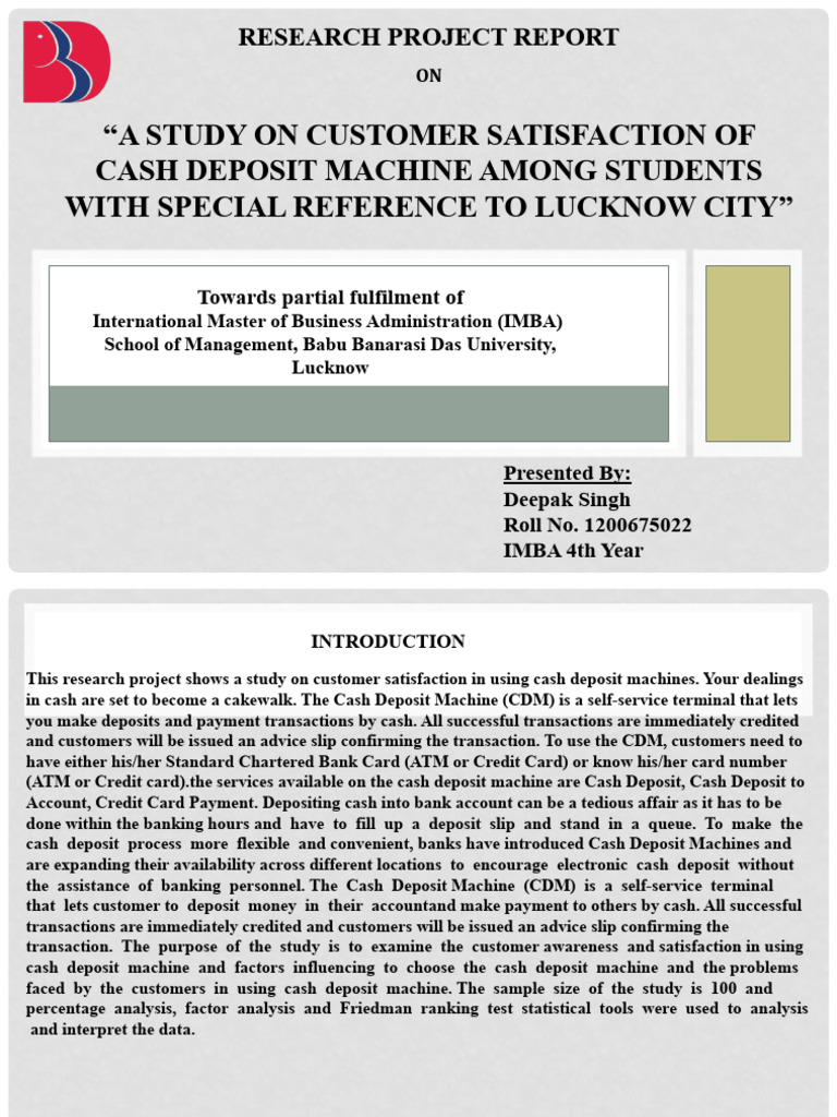 Deepak Singh | PDF | Automated Teller Machine | Cash