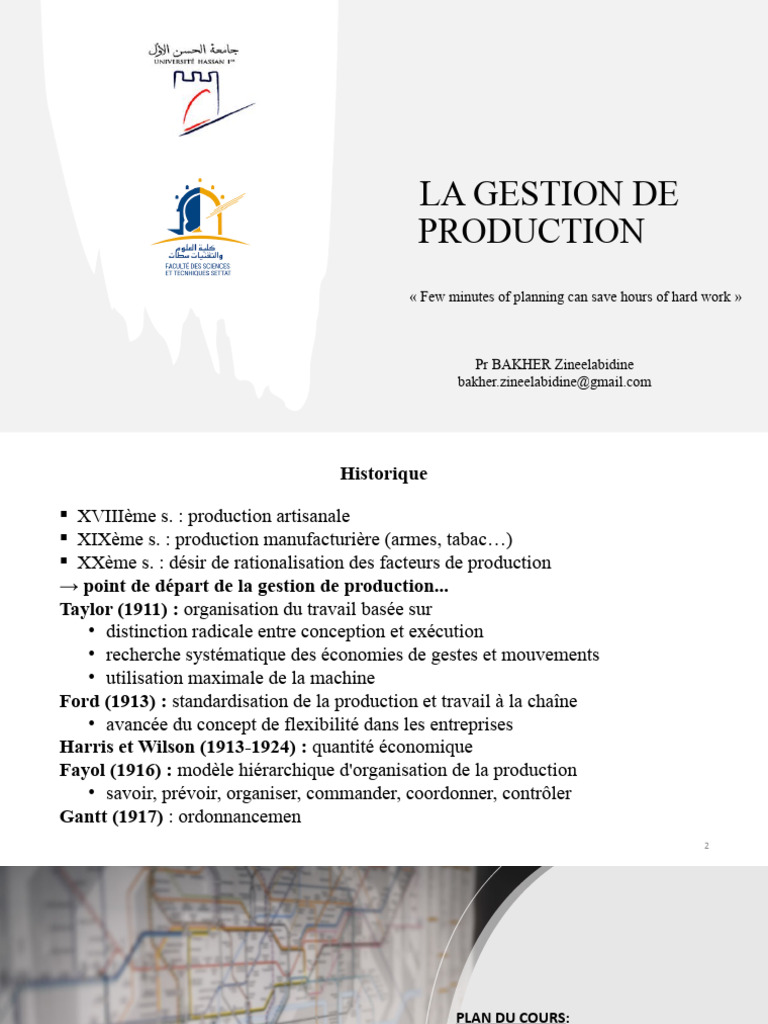 Gestion de production : concepts clés | PDF | Inventaire | Planification