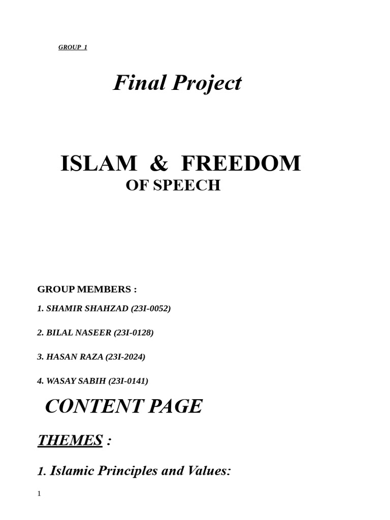 Islamiat-Project - 3 | PDF | Freedom Of Speech | Muslim World