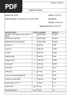 Citric Acid Monohydrate COA 2019 | PDF | Chemistry | Materials