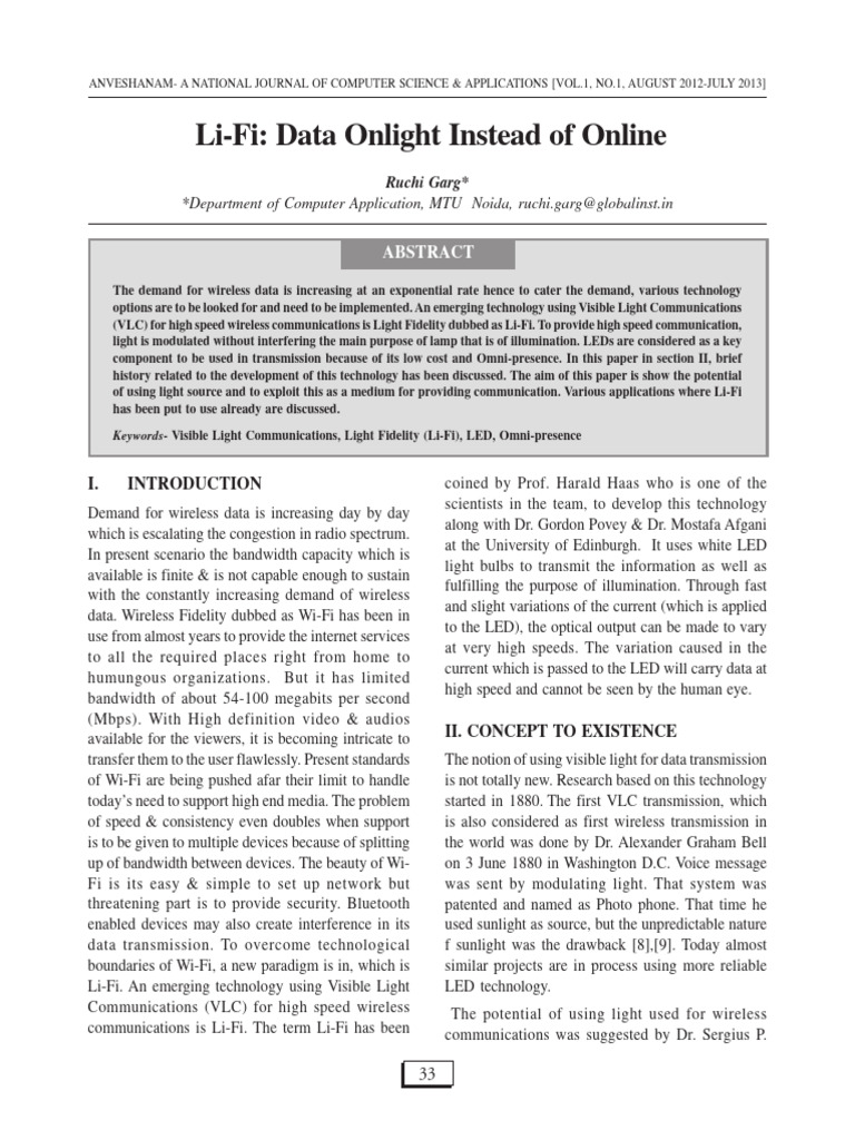 Li Fi Data Onlight Instead of Online | PDF | Light Emitting Diode ...