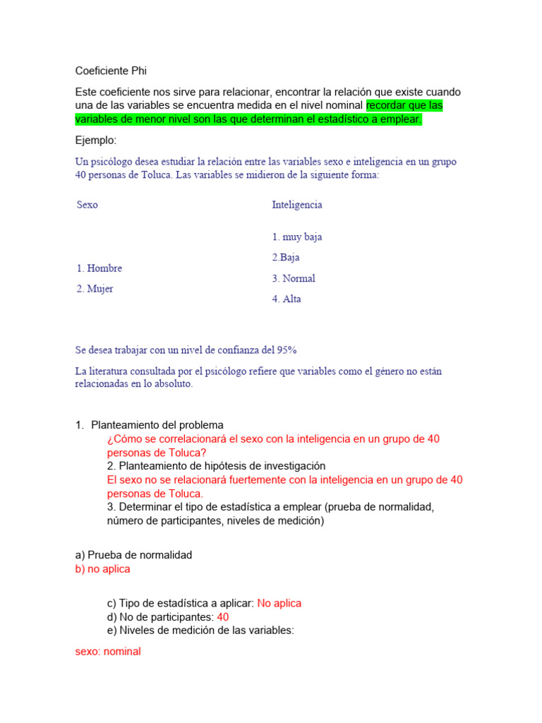 Análisis del Coeficiente de Phi | PDF | Estadísticas | Nivel de medida