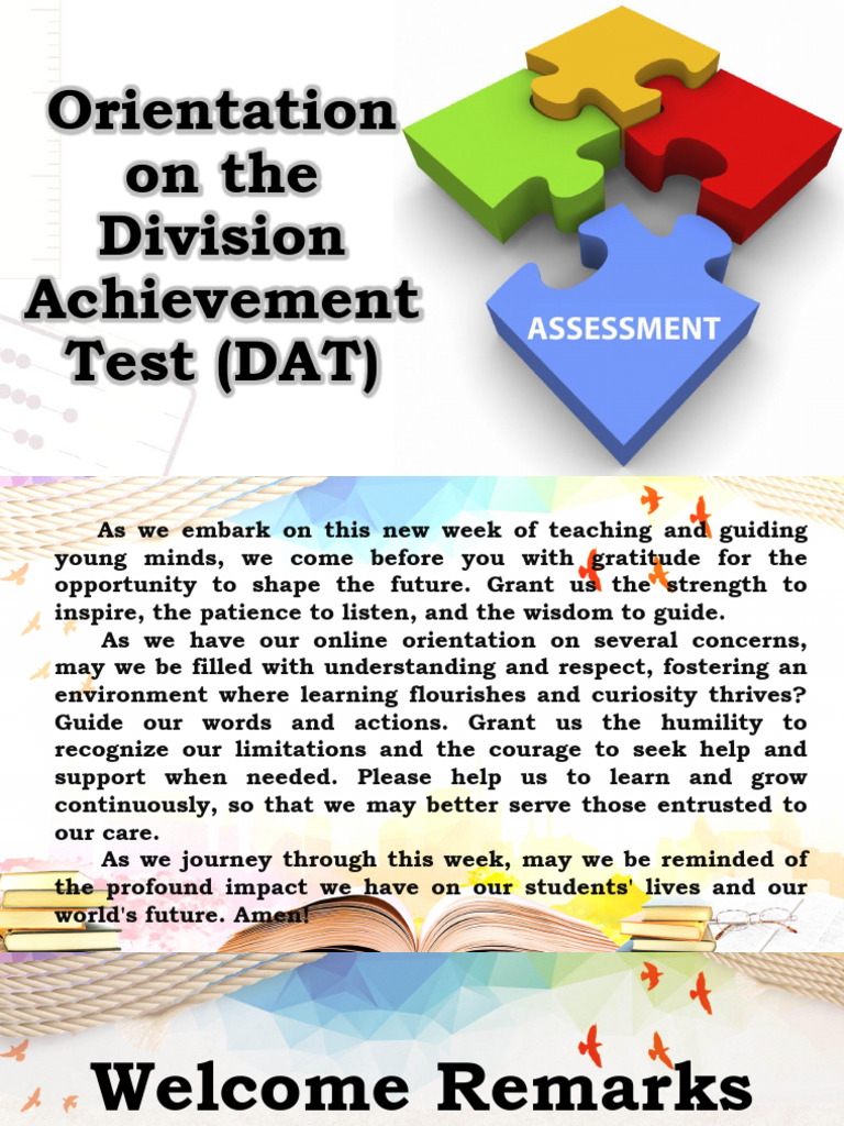 Orientation On DAT NLC RAT LR | PDF | Learning | Literacy