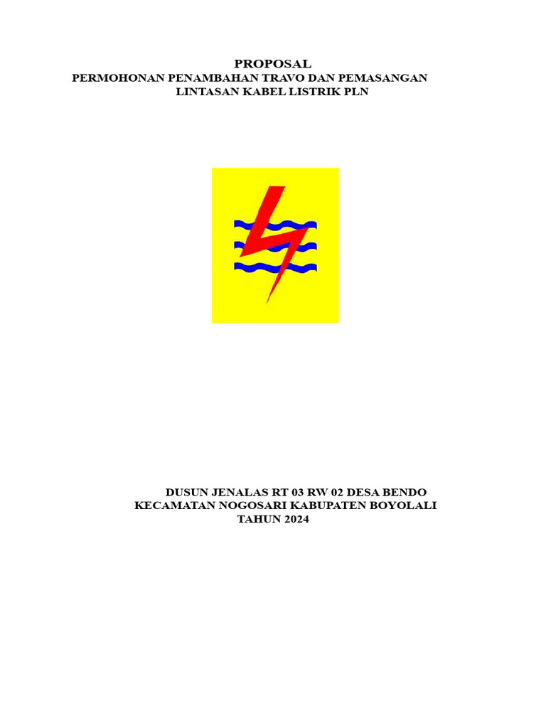 Proposal Pengajuan Penambahan Jalur Kabel PLN | PDF | Griya & Taman