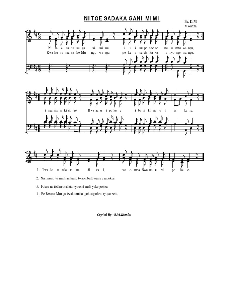 1e864 Nitoe Sadaka Gani Mimi D | PDF