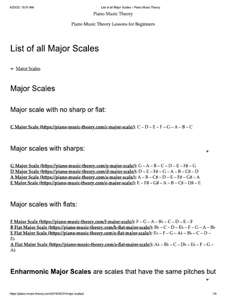 Major Scales | PDF