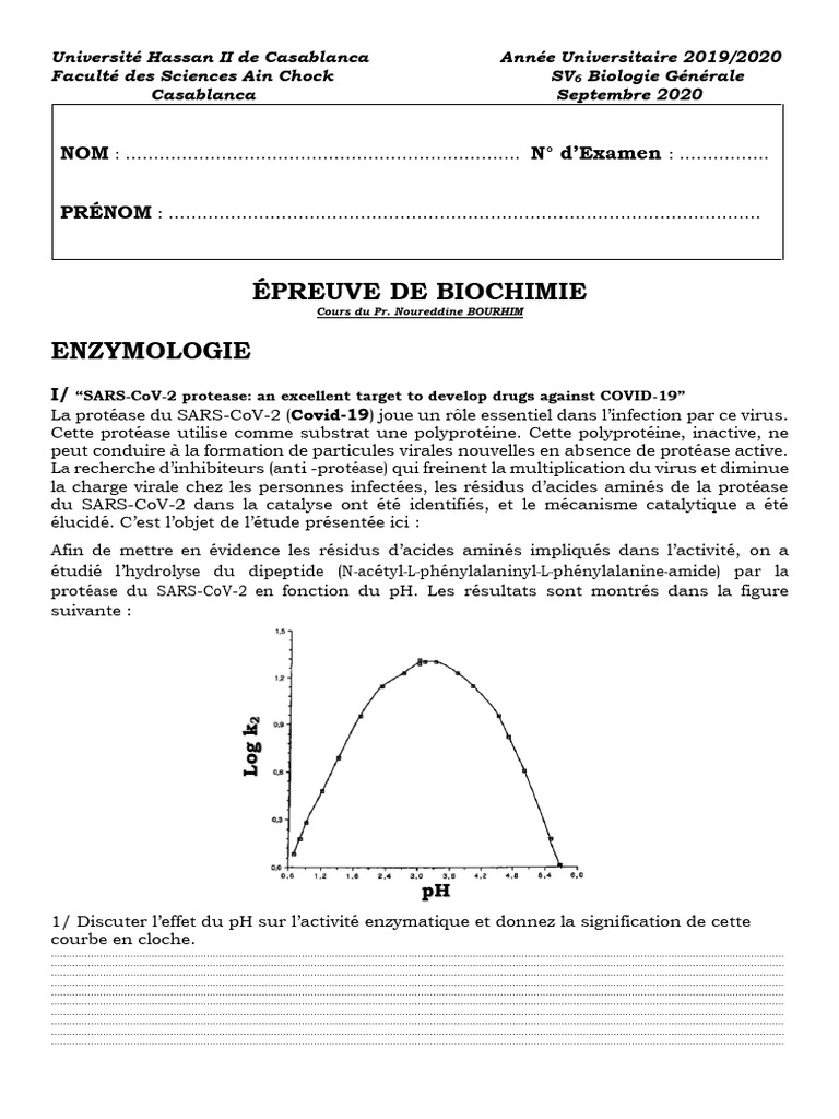 Exam Biochimie SV6 BG | PDF | Virus | Animal Diseases