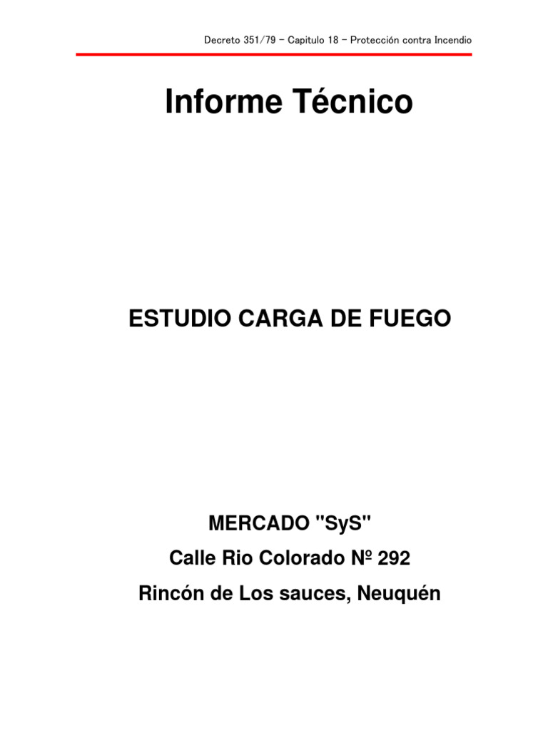 Informe Técnico Estudio de Carga de Fuego SyS | PDF | Combustión | Combustibles