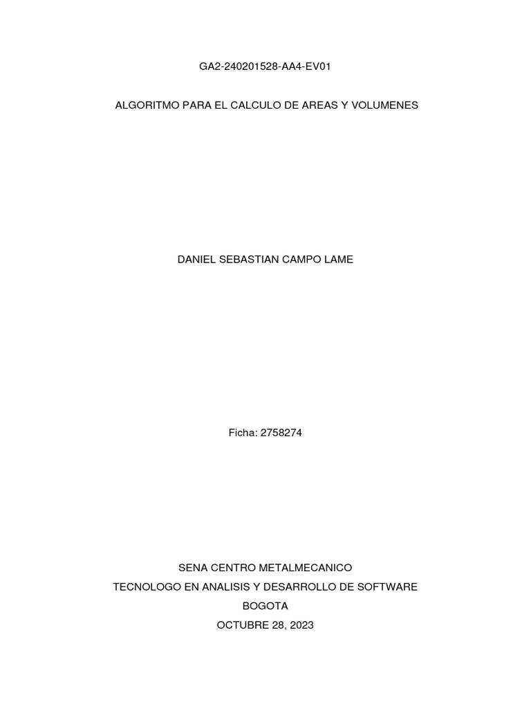 Algoritmo Volumen | PDF | Volumen | Algoritmos