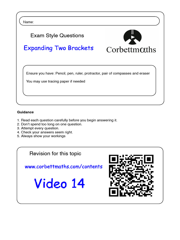 Expanding Two Brackets pdf1 | PDF | Tools