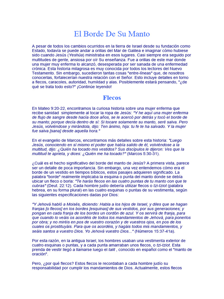 El Borde de Su Manto | PDF | Jesús | Rut (figura bíblica)