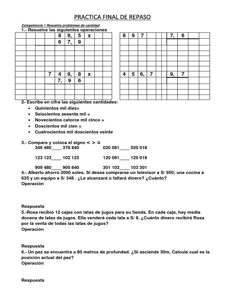 Practica de Repaso Final | PDF