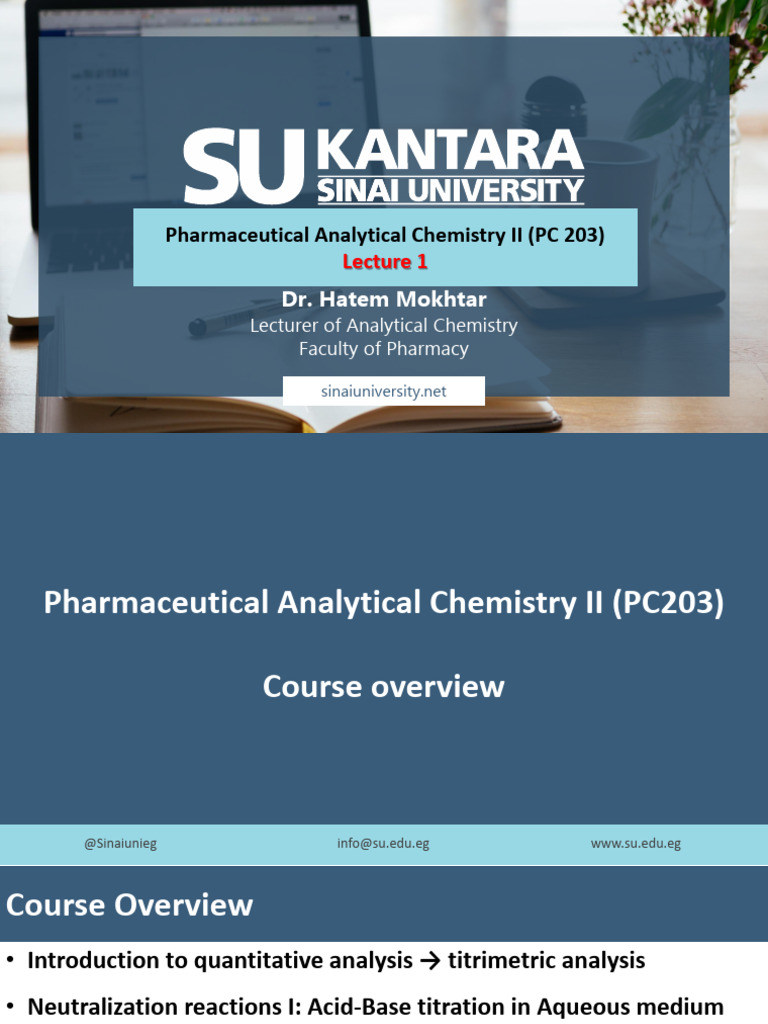 PC-203 - Lecture 1 | PDF | Titration | Chemistry