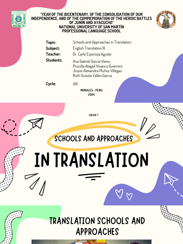 Grupo 7-Schools and Approaches in Translation | Download Free PDF ...