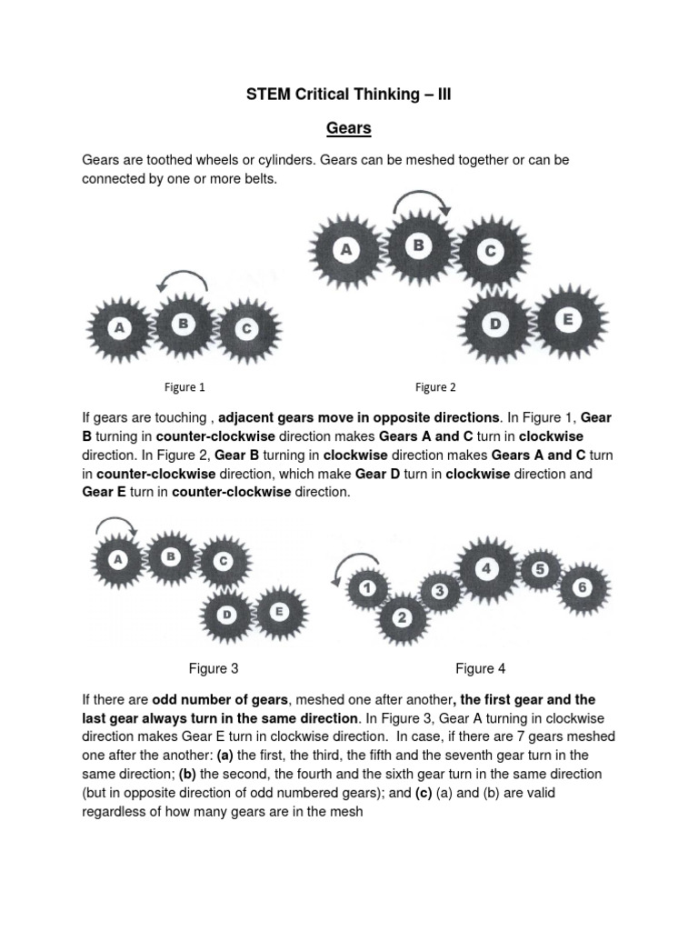 STEM Critical Thinking-3-Student Version | PDF | Gear | Mechanical ...