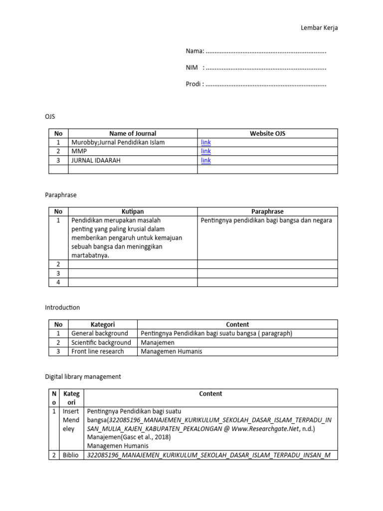 Contoh Pengerjaan Tugas SIM | PDF