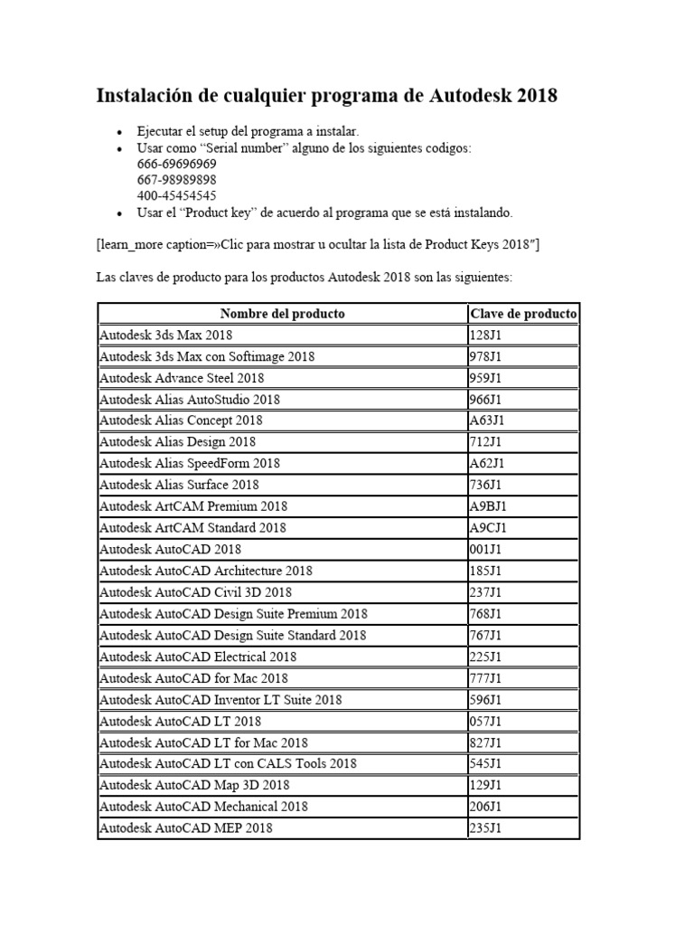 Instalación de Cualquier Programa de Autodesk 2018 | PDF | Cad ...