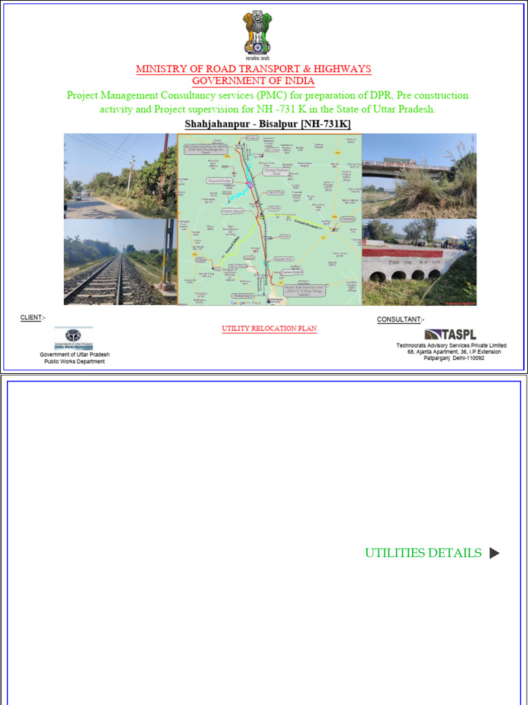 Utilities Relocation Plan (NH-731K) | PDF | Road Transport | Transport