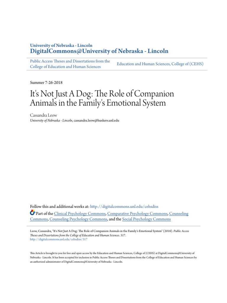 Its Not Just a Dog the Role of Companion | PDF | Pet | Anxiety