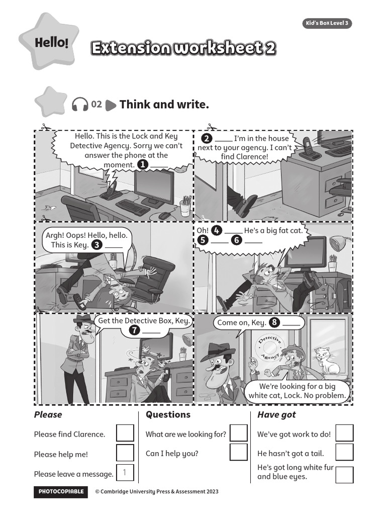 KidsBox - Level3 - Unit0 - Extension Worksheet 2 | PDF
