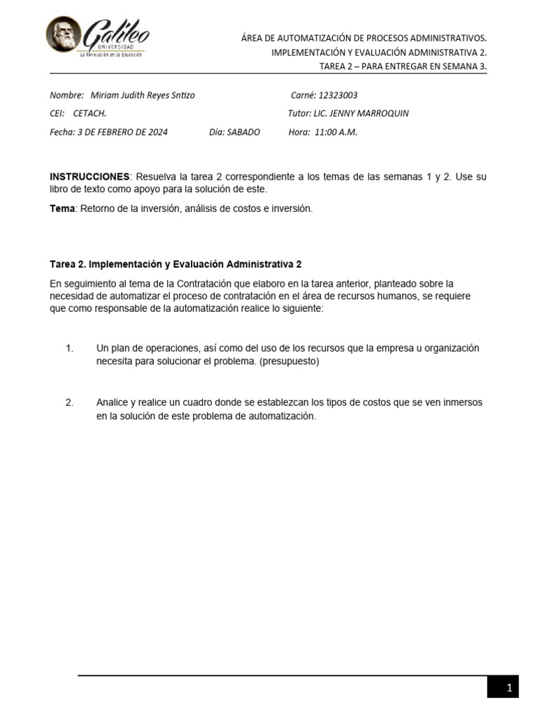 TAREA - 2 - Implementacion - y - Evaluaciona - Admi - 2 2 | PDF | Gestión de recursos humanos ...