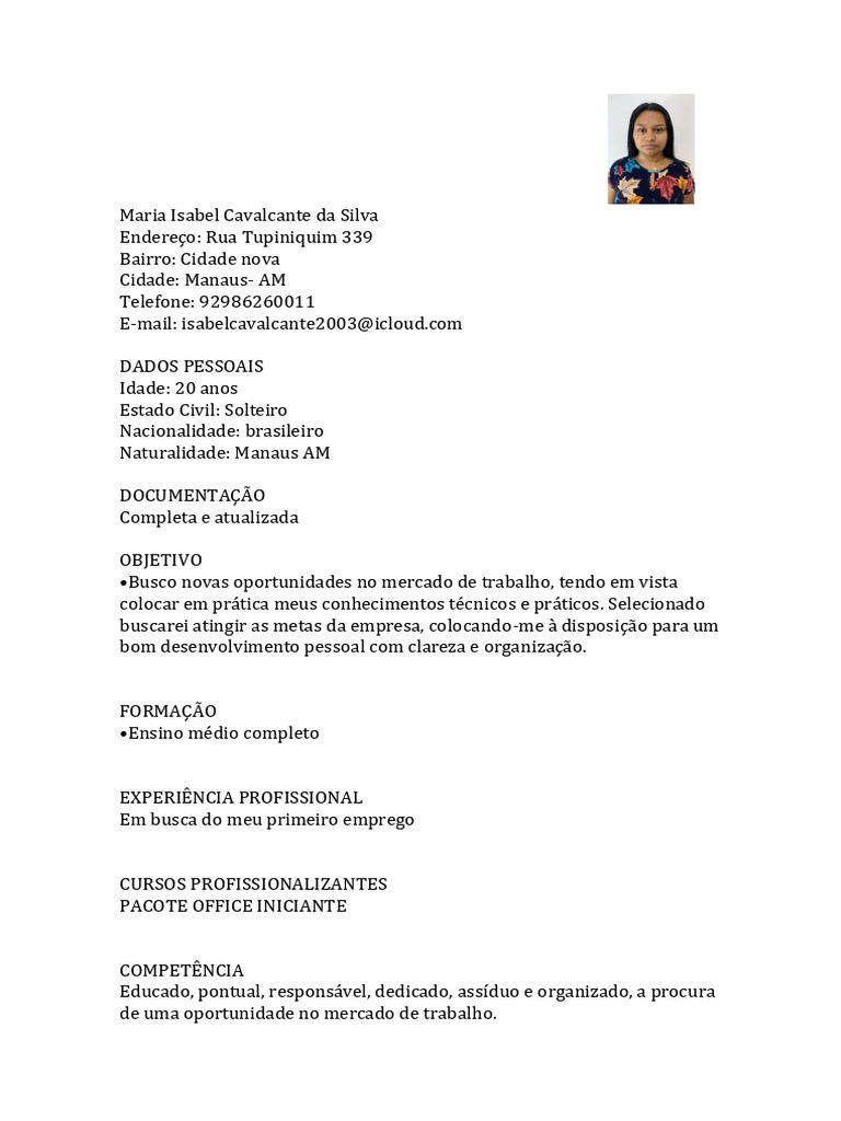 Oportunidade de Trabalho em Manaus | PDF