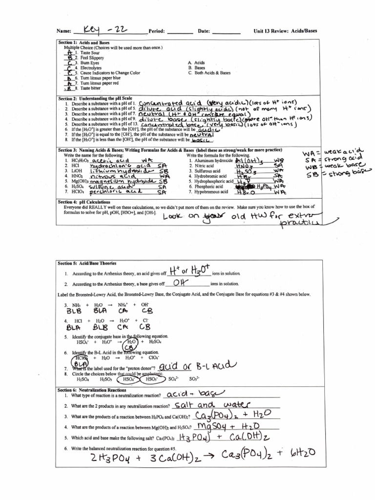 Unit 13 Review Key Pdf