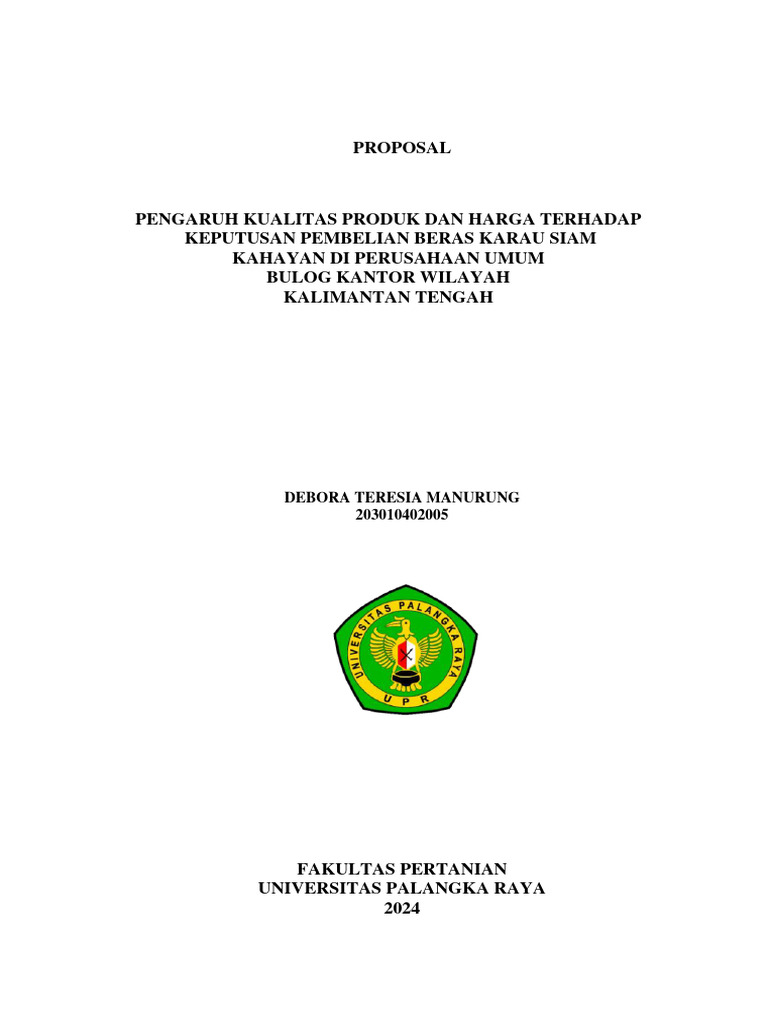 Proposal Penelitian - Debora Teresia Manurung | PDF