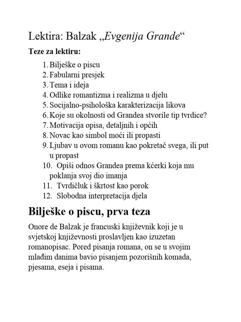 Lektira, Evgenija Grande | PDF