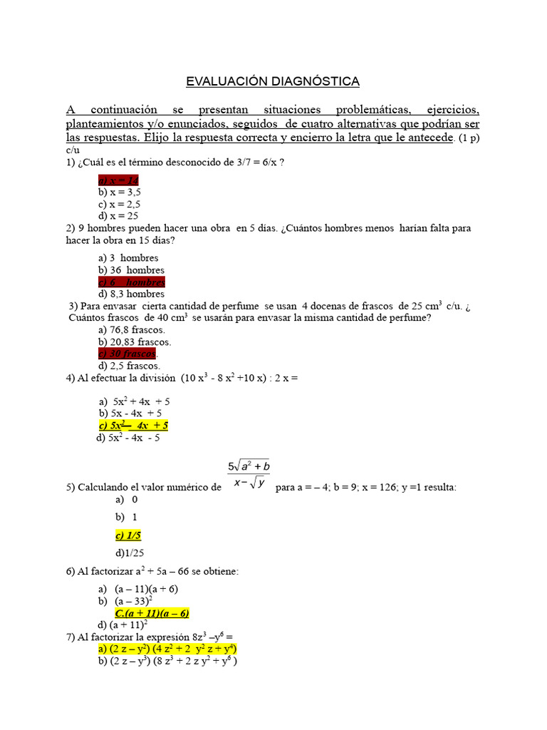 Pruebas de Matemática | PDF | Aritmética | Matemáticas