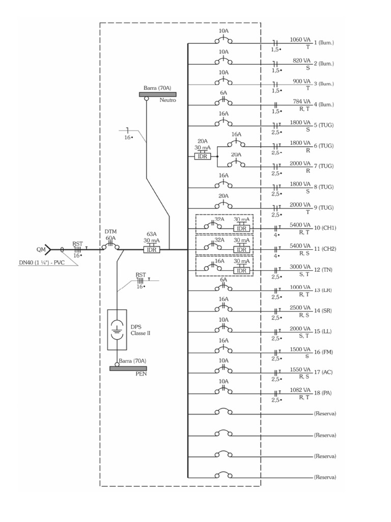 Modelo em A0 - Diagrama Unifilar Do QD | PDF