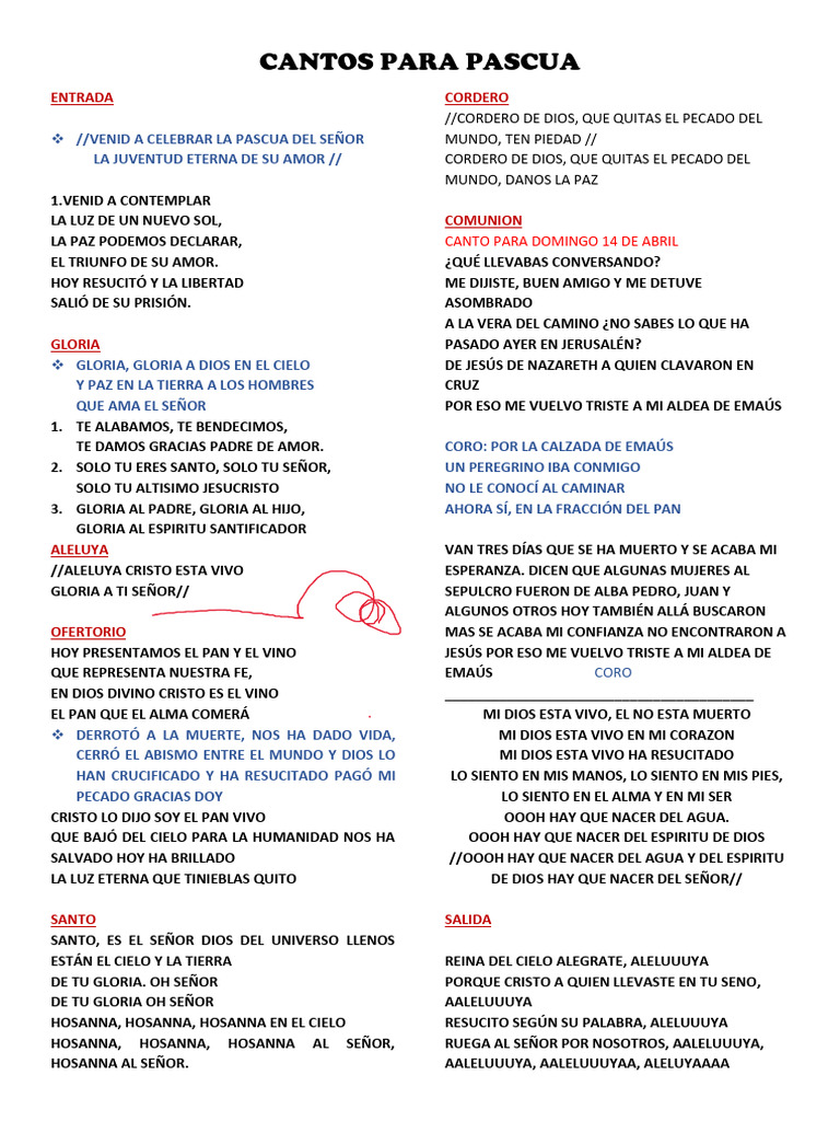 Cantos para Pascua | Descargar gratis PDF | Pascua de Resurrección ...