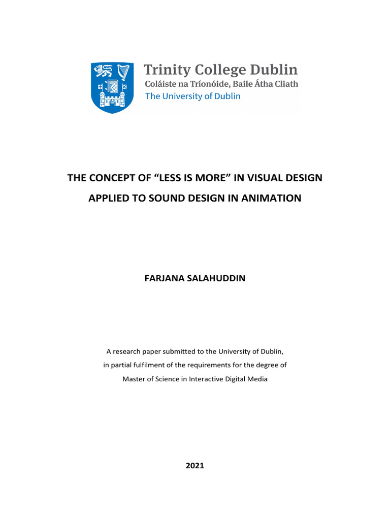 TCD Scss Dissertation 2021 015 | PDF | Minimalism | Sound